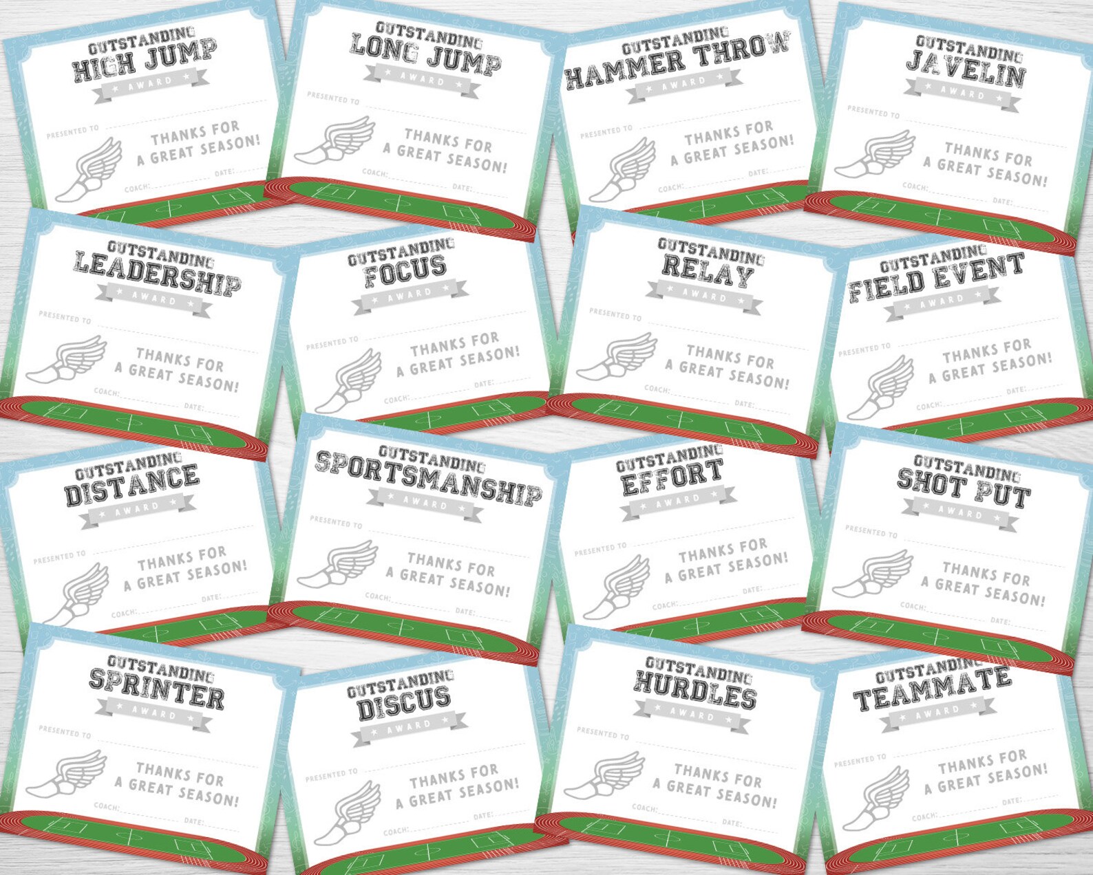 Editable Track and Field Award Certificates, Award Ceremony ...