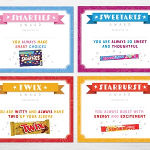 25 Editable Candy Bar Award Certificates, Award Ceremony Certificates ...