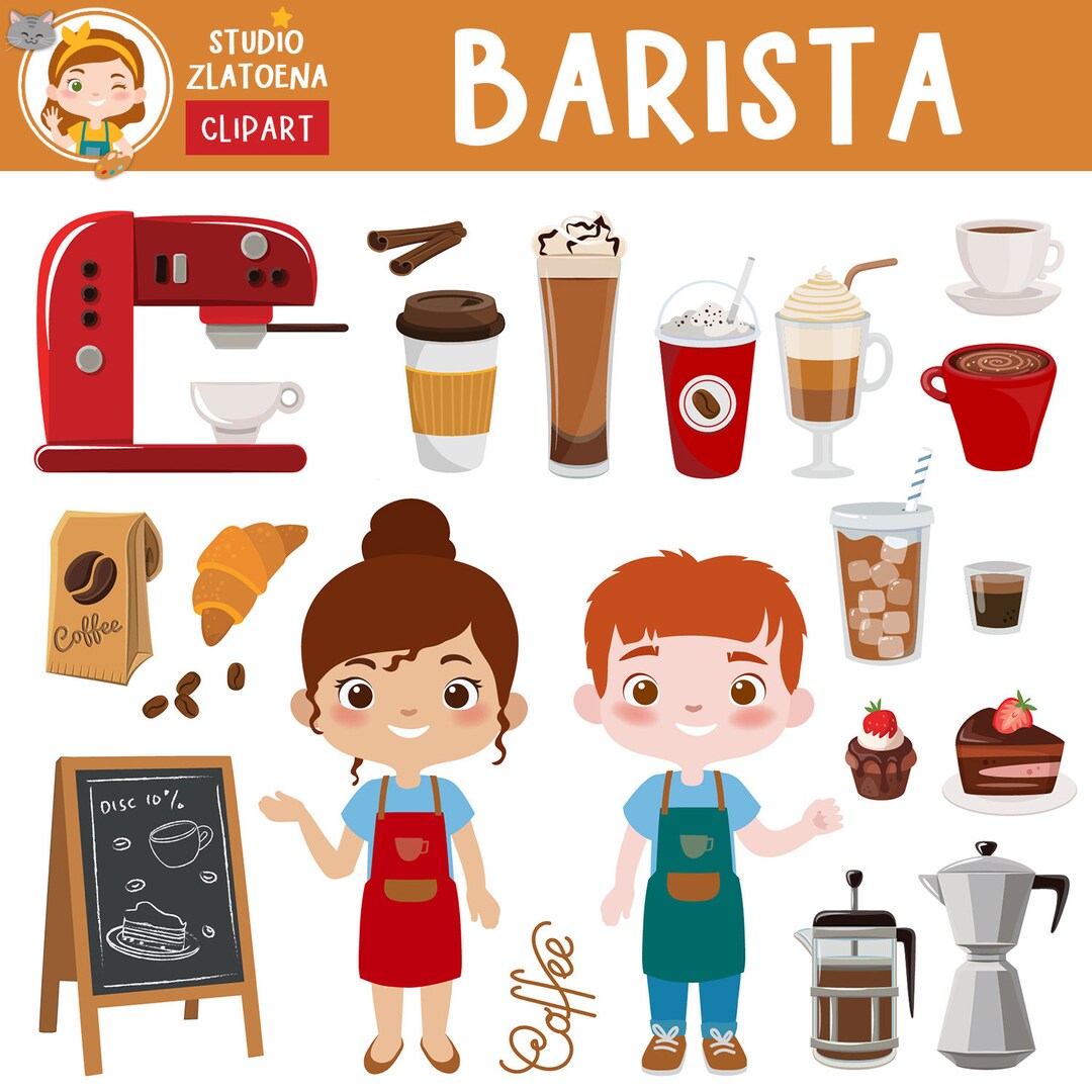 Coffee Clipart Coffee Shop Clipart Barista Clipart Cafe Graphics Latte ...
