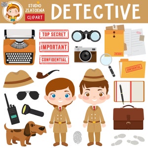 Detective Clipart Private Investigator Graphics Spy Clipart Sherlock ...