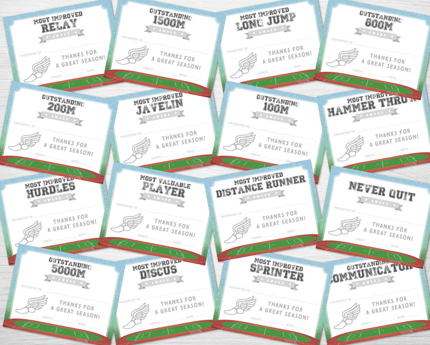Editable Track and Field Award Certificates, Award Ceremony ...