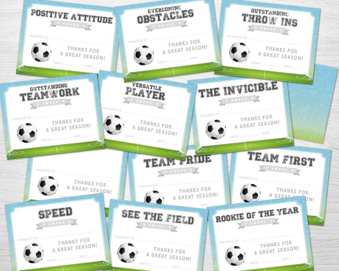 Editable Soccer Award Certificates, Award Ceremony Certificates ...
