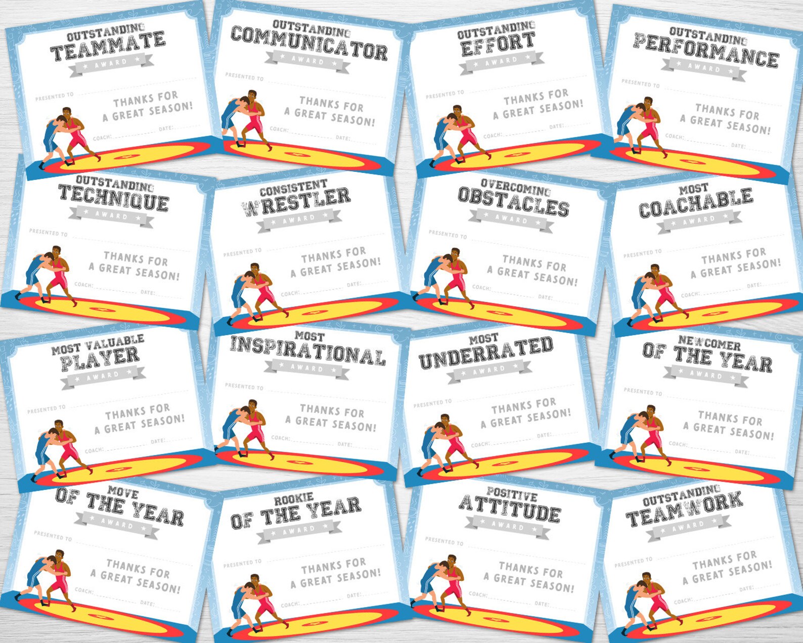 Editable Wrestling Award Certificates, Award Ceremony Certificates, End ...
