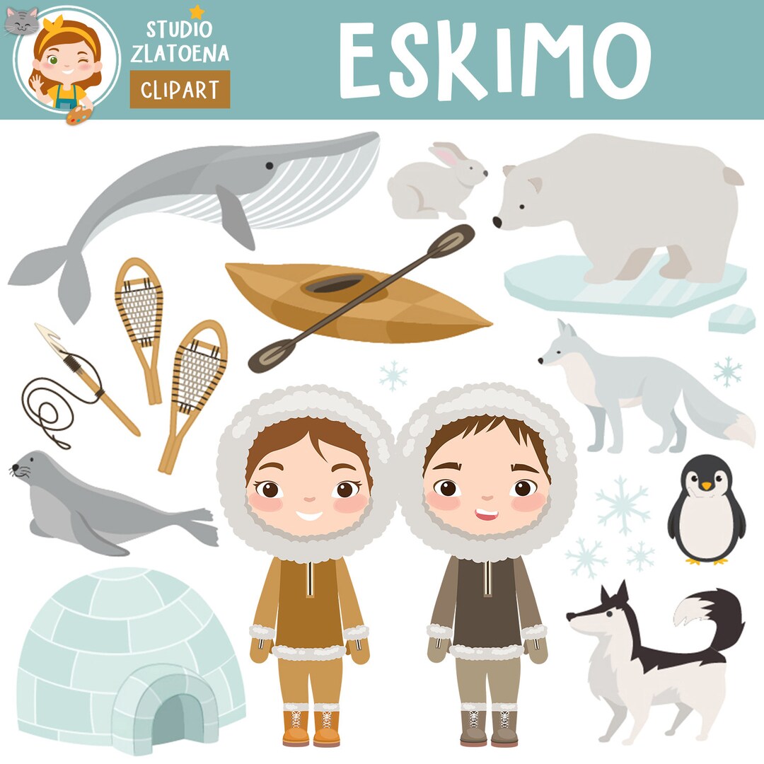 Eskimo Clipart Chukchi Graphics Arctic Animals Clipart Polar Animals ...