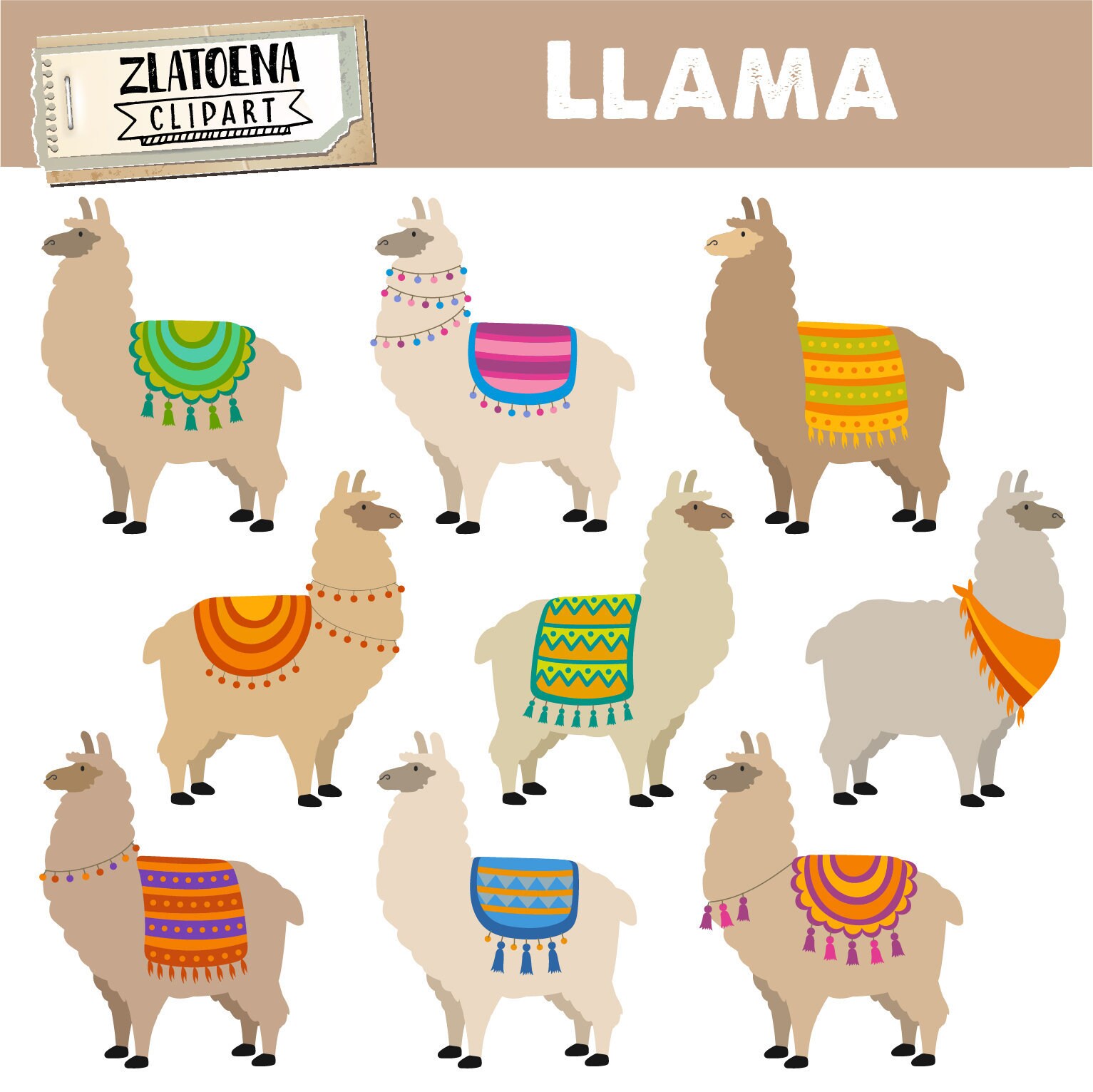 Llama Clip Art Llama Clipart Alpaca Clipart Cute Llamas Clip Art Llama ...