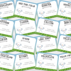 Editable Lacrosse Award Certificates: End of Season Team Awards (54 PDF ...