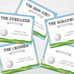 Editable Golf Award Certificates, Award Ceremony Certificates ...