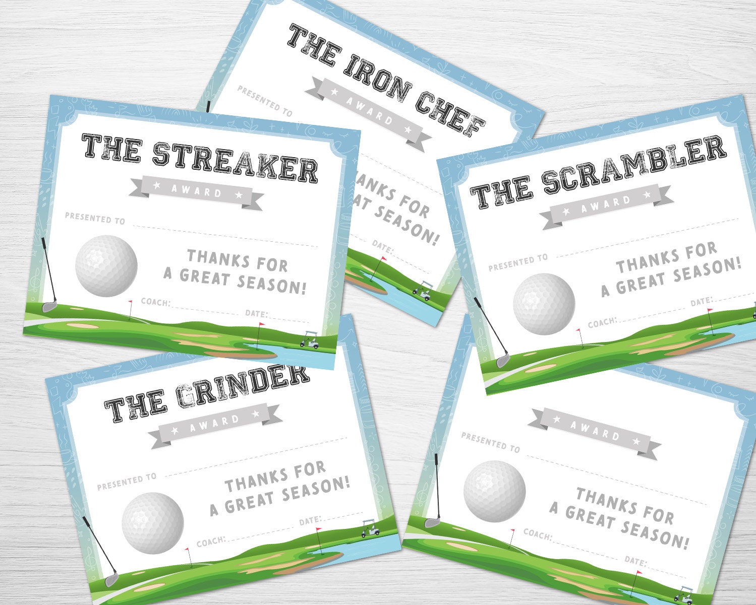 Editable Golf Award Certificates Award Ceremony Certificates - Etsy