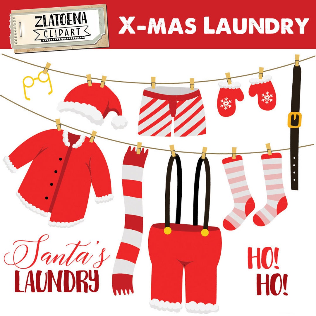 Santa's Laundry Clip Art Clip Art Christmas Clipart Holiday Clipart ...