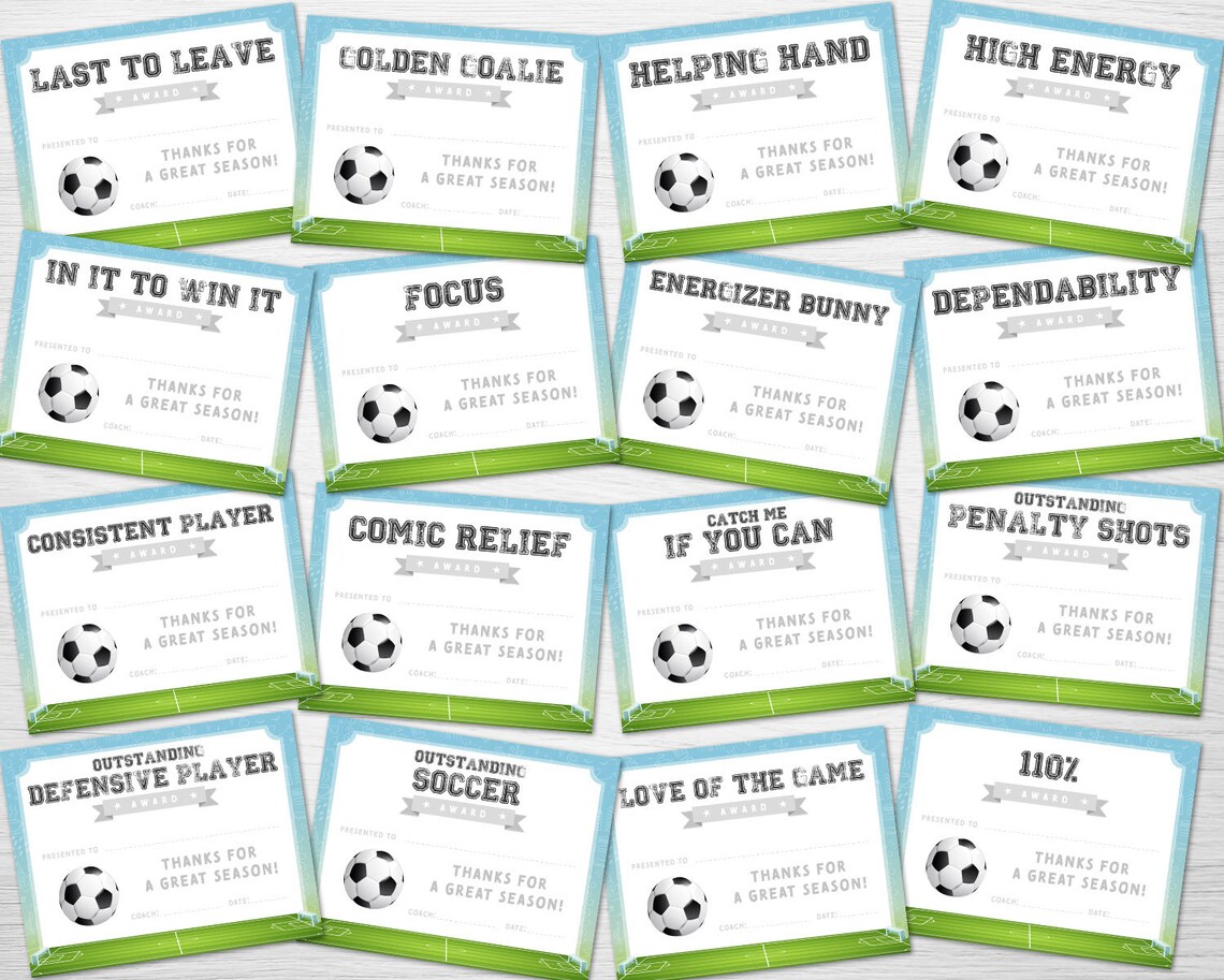 Editable Soccer Award Certificates Award Ceremony - Etsy