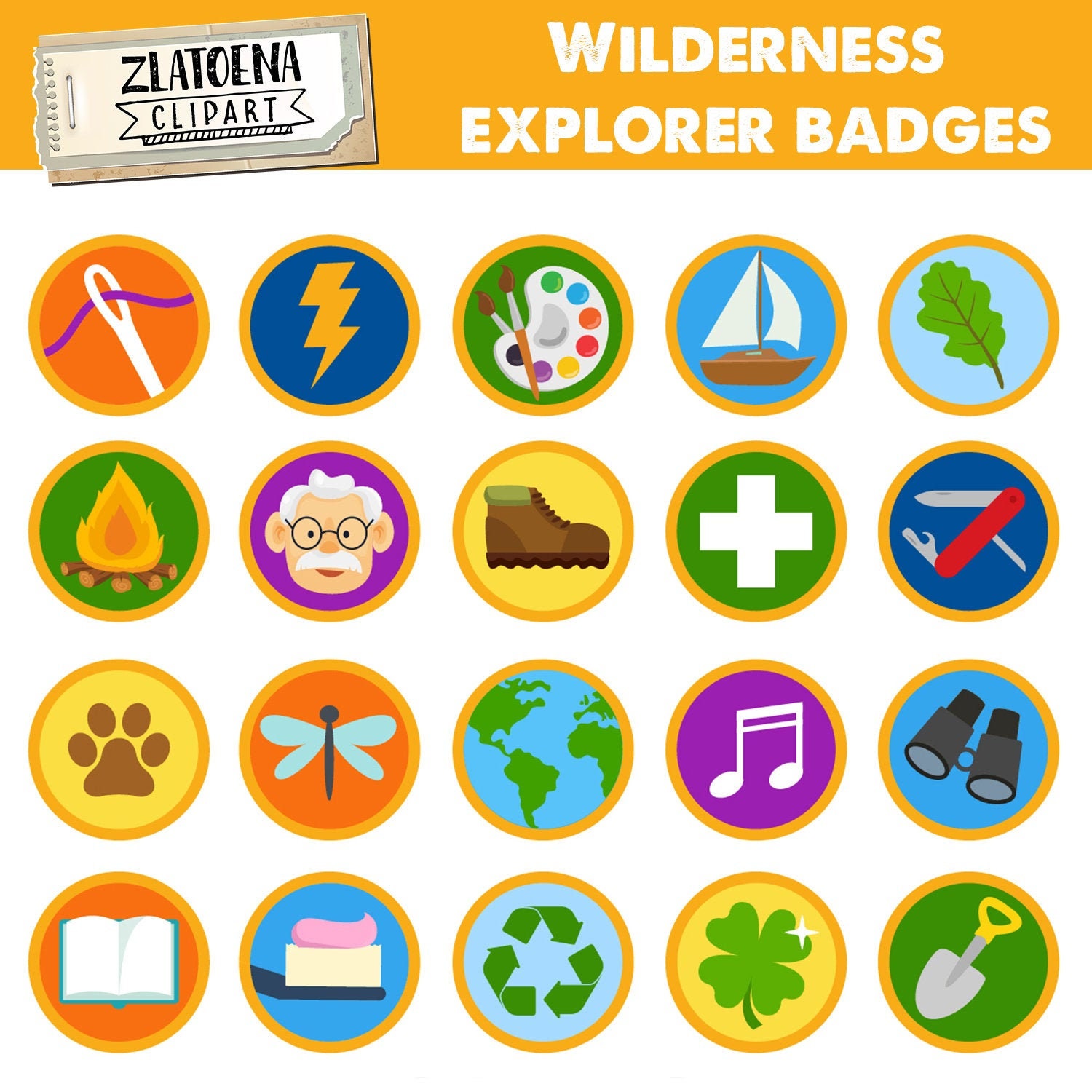 Wilderness Explorer Insignias clipart Insignias clipart Scout - Etsy México