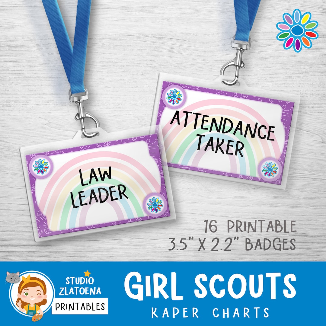 Printable Girl Daisy Scout Kaper Charts, Scout Duty Printables, Girl ...