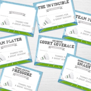 Editable Badminton Award Certificates, Award Ceremony Certificate ...