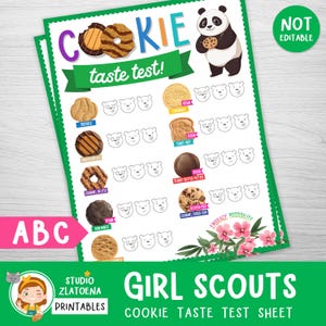 ABC Girl Scout Cookie Tasting Test, Testing Mat Sheet Printable, Little ...