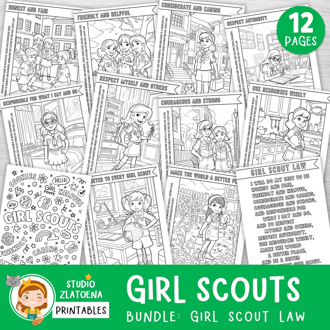 12 Girl Scouts Coloring Pages Girl Scout Law Coloring Book Scout