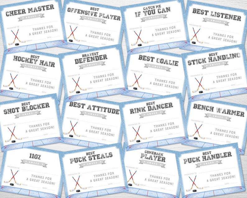 Editable Hockey Award Certificates: Team Awards (57 PDF Files) - Etsy ...