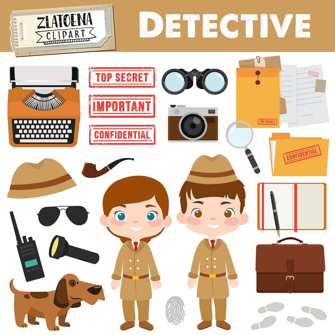 Detective Clipart Private Investigator Graphics Spy Clipart - Etsy