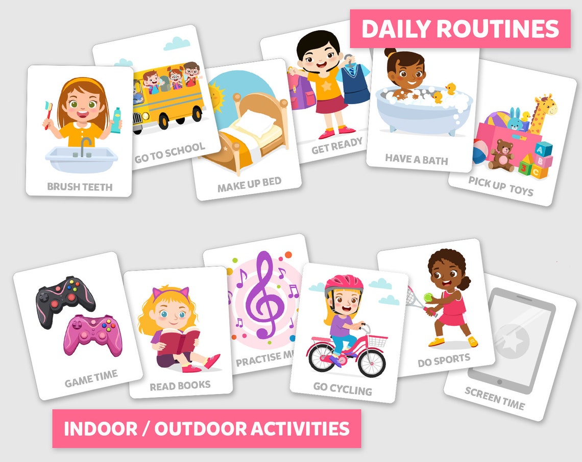 Kids Chore Chart Editable Routine Cards Kids Reward Chart - Etsy Australia