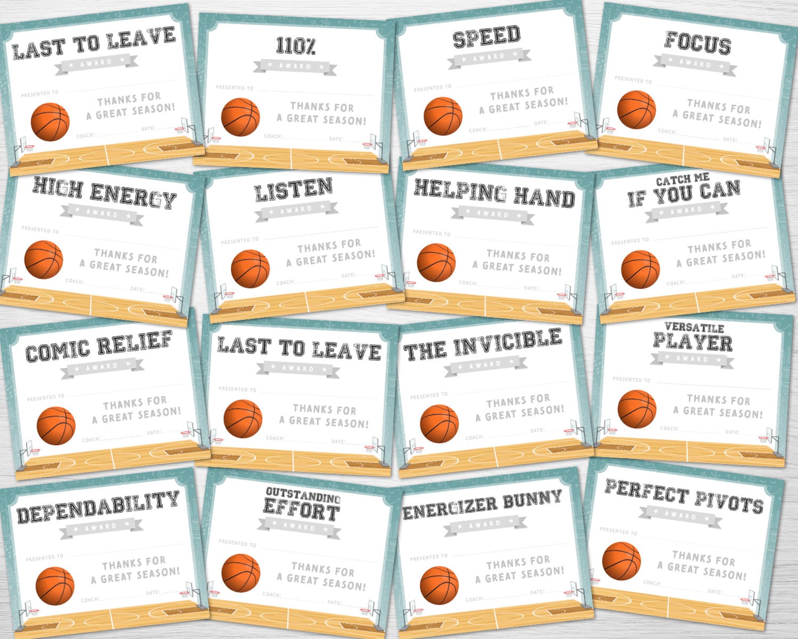 Editable Basketball Award Certificates, Award Ceremony Certificates ...