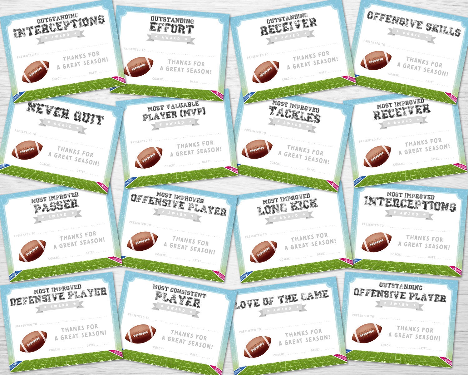 Editable Football Award Certificates, Award Ceremony Certificates ...