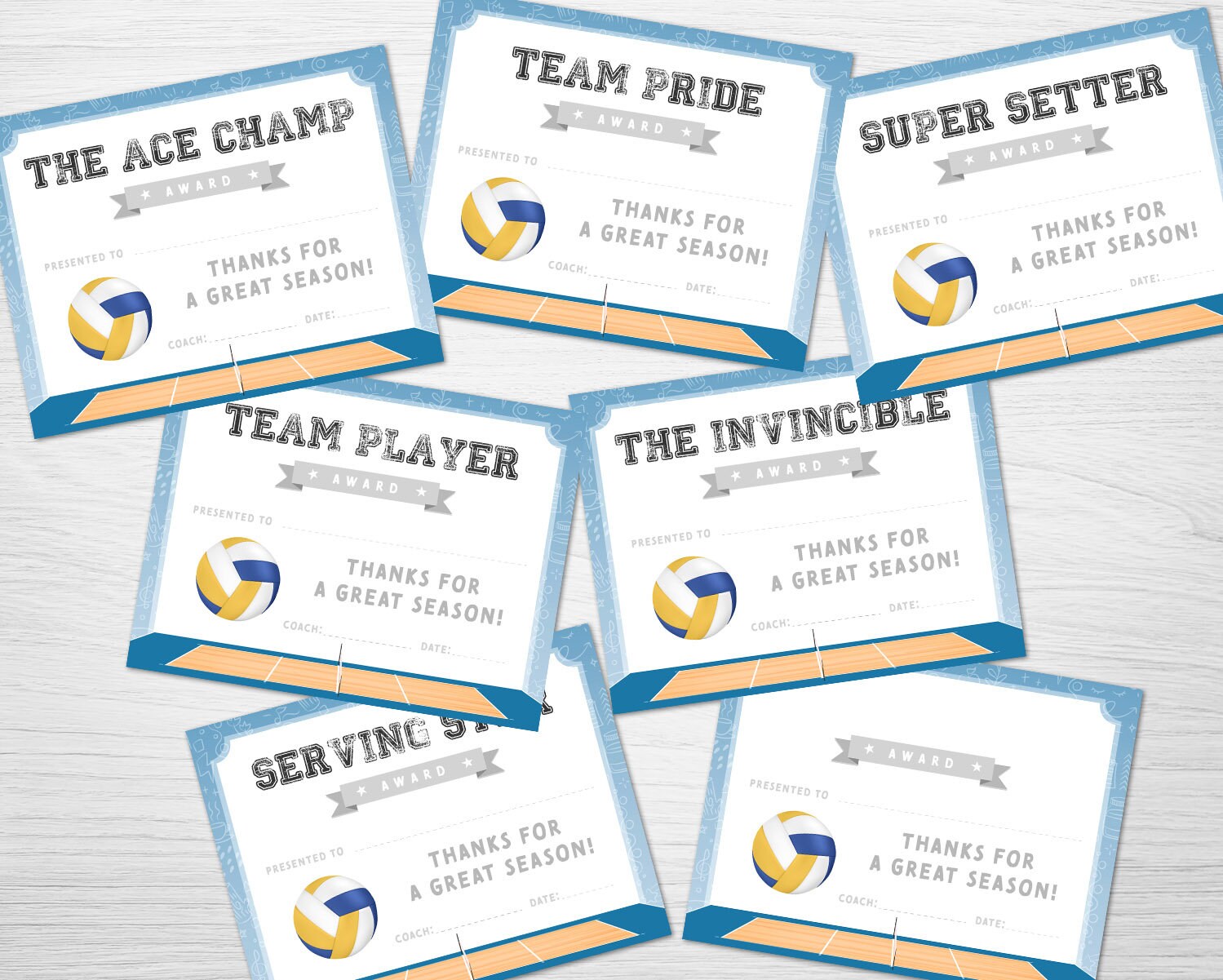 Editable Volleyball Award Certificates Award Ceremony - Etsy