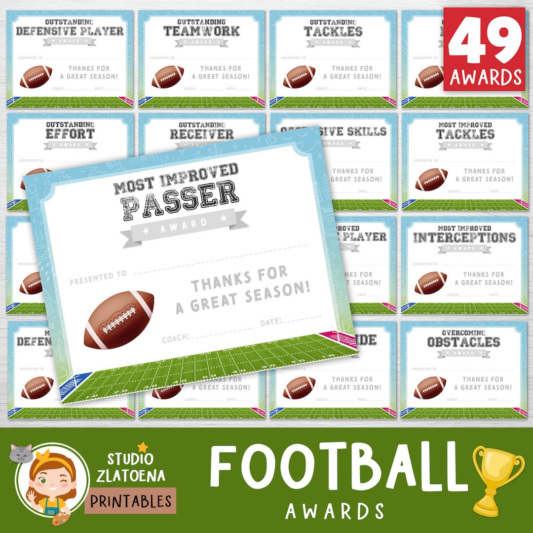 Editable Football Award Certificates, Award Ceremony Certificates ...
