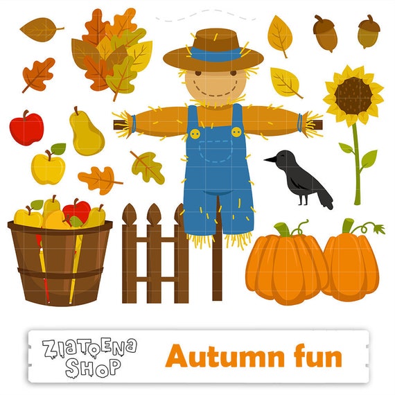Fall Clip Art Autumn Clipart Pumpkin Thanksgiving Halloween | Etsy