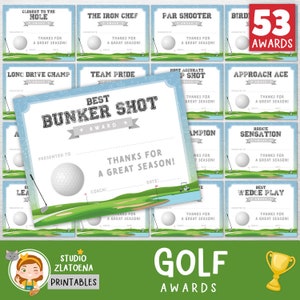Editable Golf Award Certificates, Award Ceremony Certificates ...