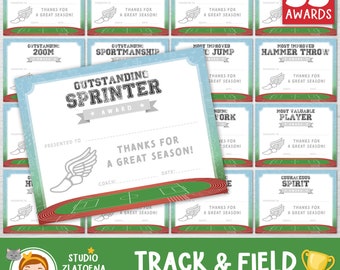 Editable End of Season Track and Field Award Certificates of ...