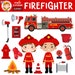 Little Firefighter Clip Art Fireman Clipart Firefighter Graphics Fire ...