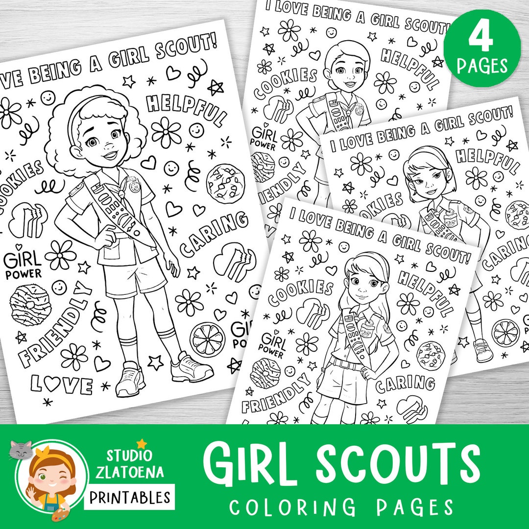 4 Girl Scouts Coloring Pages Girl Scout Coloring Book Cute Scout