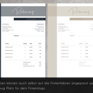 Invoice Template, Professional Invoice Template German for Word and ...