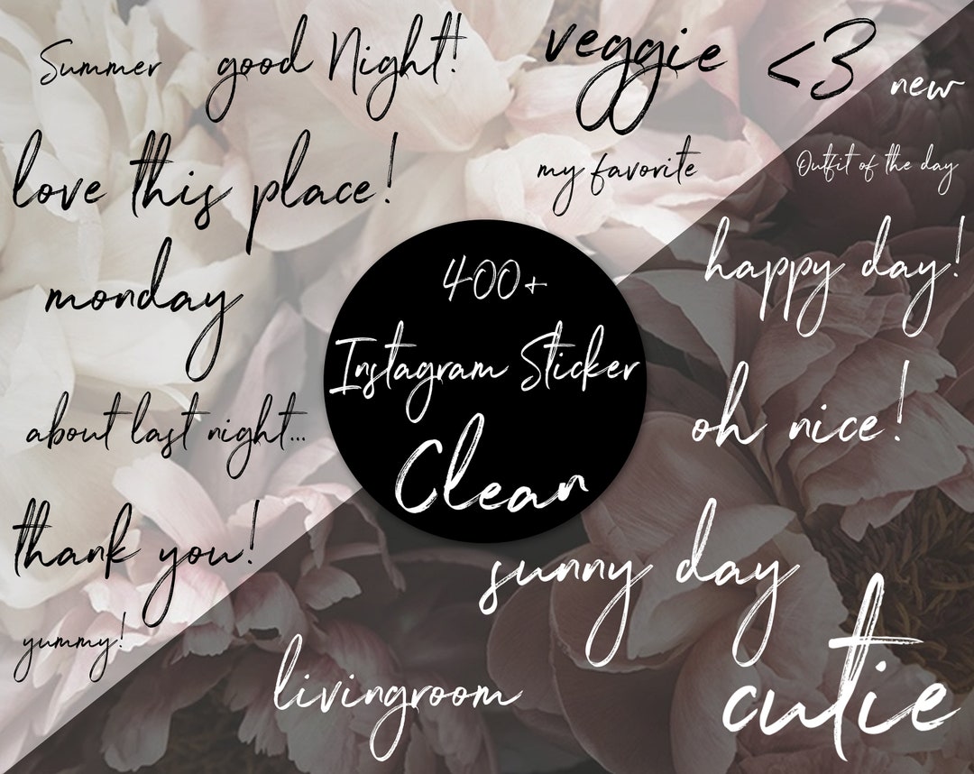 400 Instagram Sticker Daily Basic Font Starter Words Lettering - Etsy