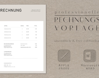 German Invoice Template - Etsy UK