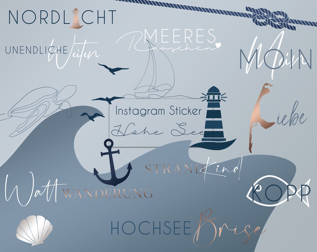 High Seas Sea Instagram Story Sticker North Sea Baltic Sea Nautic ...
