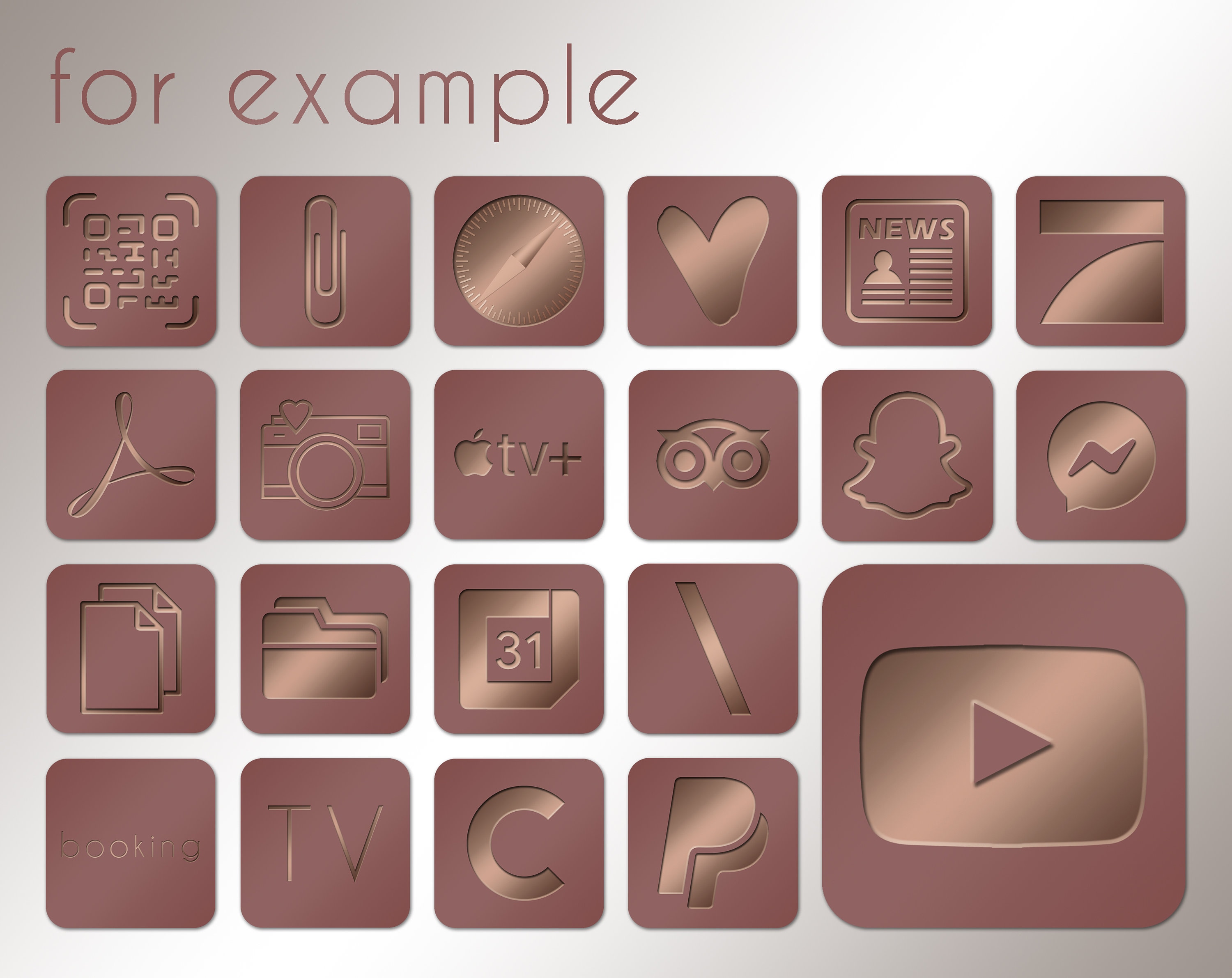 App Icons Rose Gold & Rose | 200+ Premium iPhone Apple and Samsung App ...