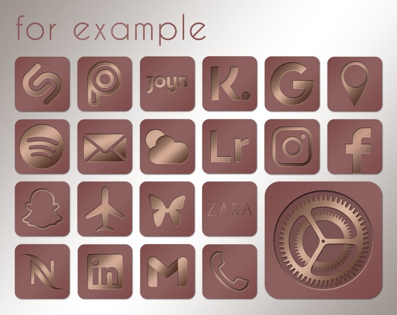 App Icons Rose Gold & Rose | 200+ Premium iPhone Apple and Samsung App ...