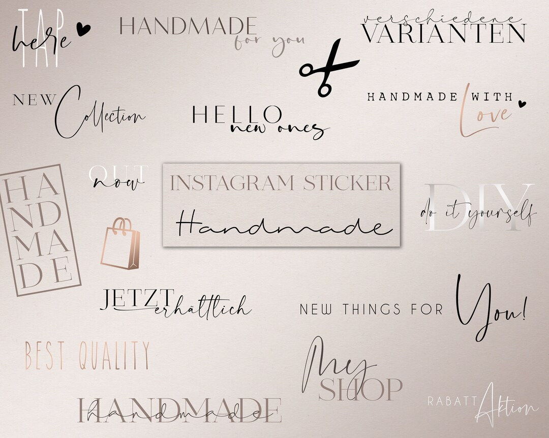 Instagram Sticker Handmade Rosegold 80+ Shop | DIY | Online Shop ...