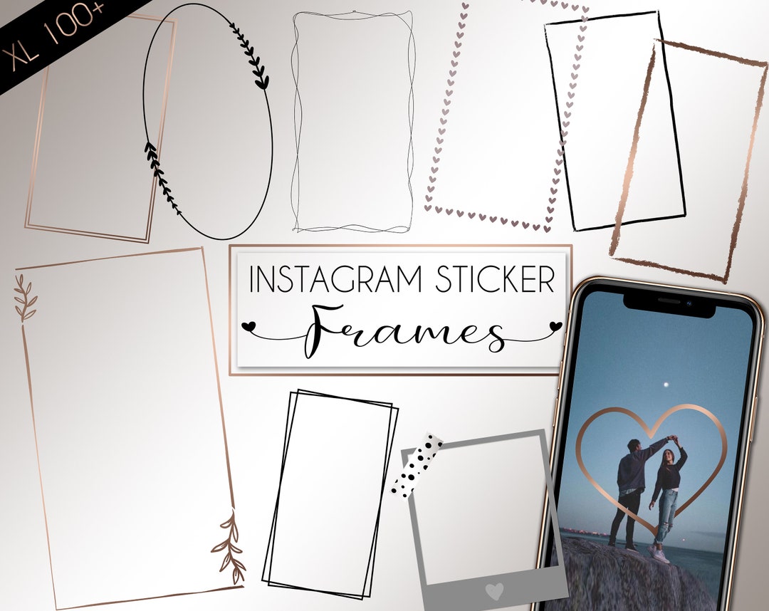 120+ XXL Instagram Frames Stickers | Basic | Boho Style | Watercolor ...