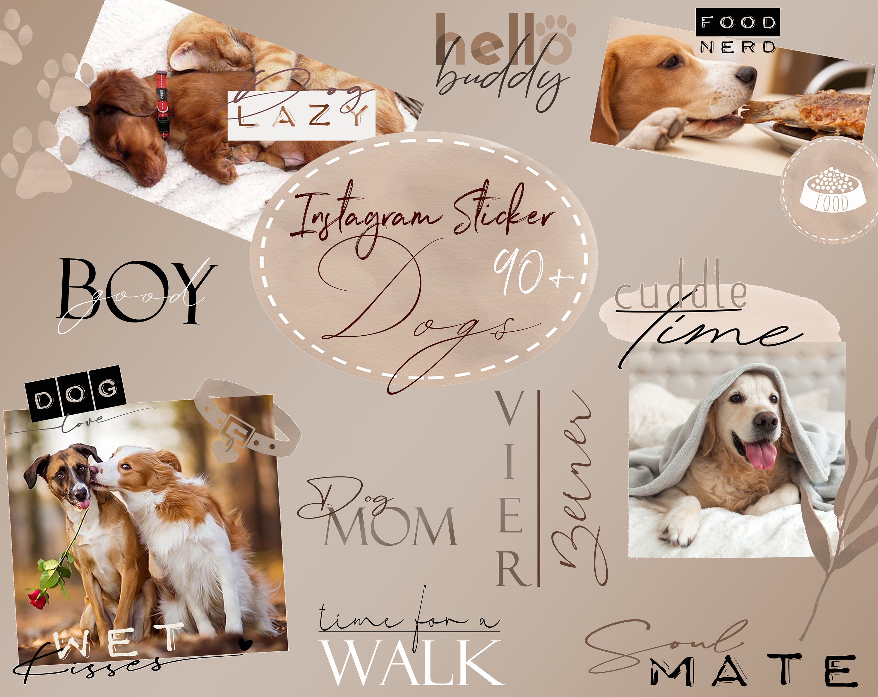 90+ Instagram Sticker | Dog | Pets | Story Sticker | Clipart ...
