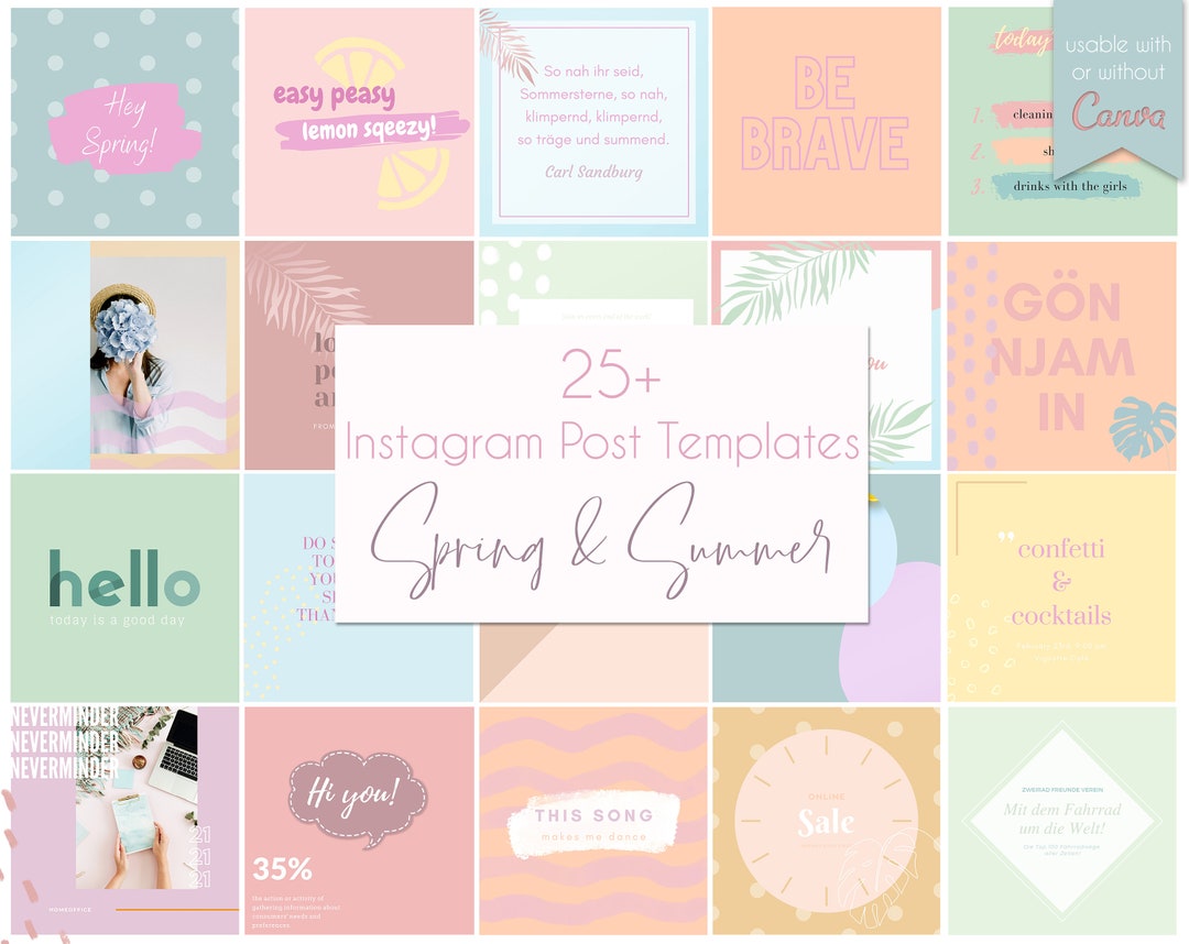 25+ Social Media Instagram Post Layout Templates | Spring & Summer ...