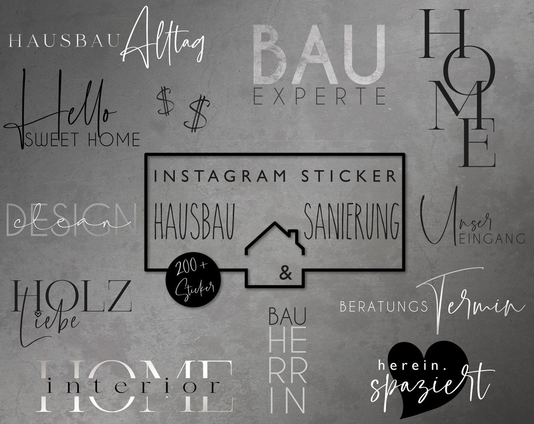 200 Instagram Sticker House Building and Renovation Home Blogger ...