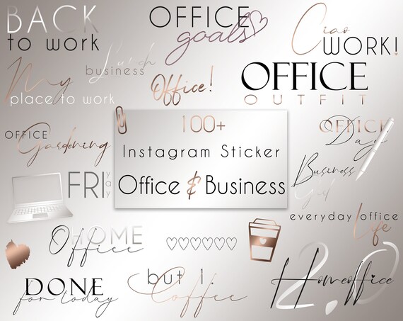 100 Instagram sticker Work Office & Business Basic Blogger | Etsy