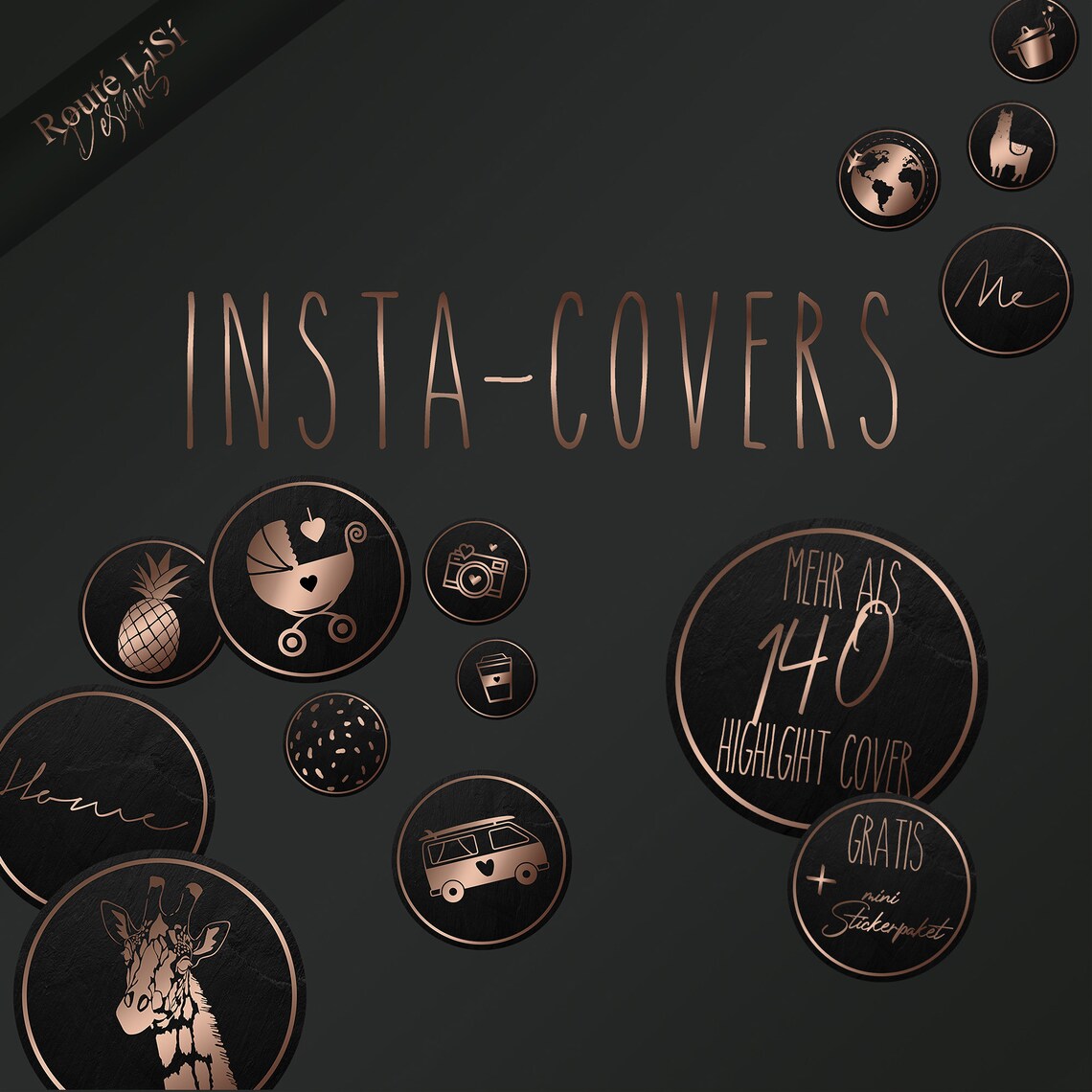 140 Instagram Highlight Icons | Instagram Highlight Cover | Rose Gold ...