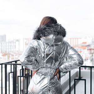 Custom Women's Silver Ski Jumpsuit: Tailored Ski Outfit With Eco-fur ...