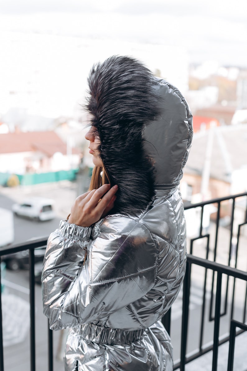 Custom Women's Silver Ski Jumpsuit: Tailored Ski Outfit With Eco-fur ...