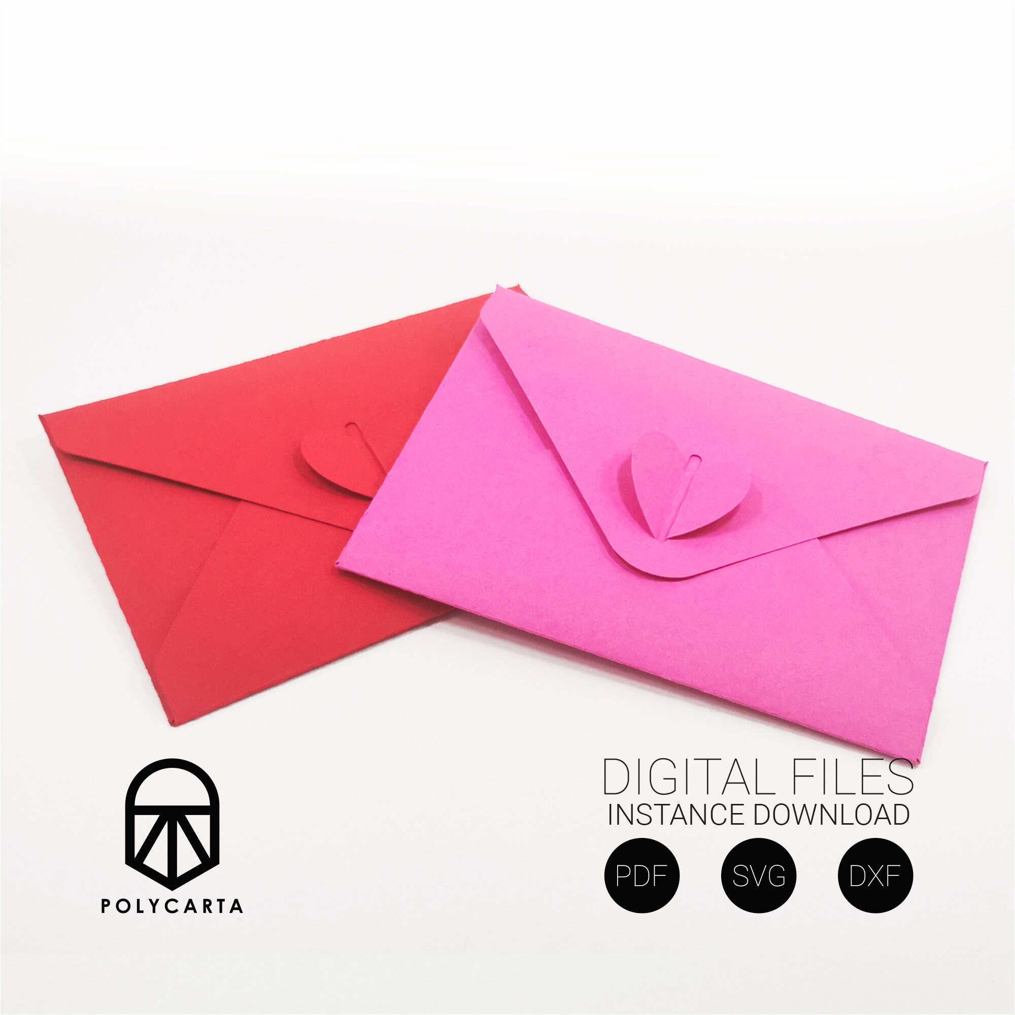 Heart Clasp Envelope ( Instance Download | Printable PDF Template and ...