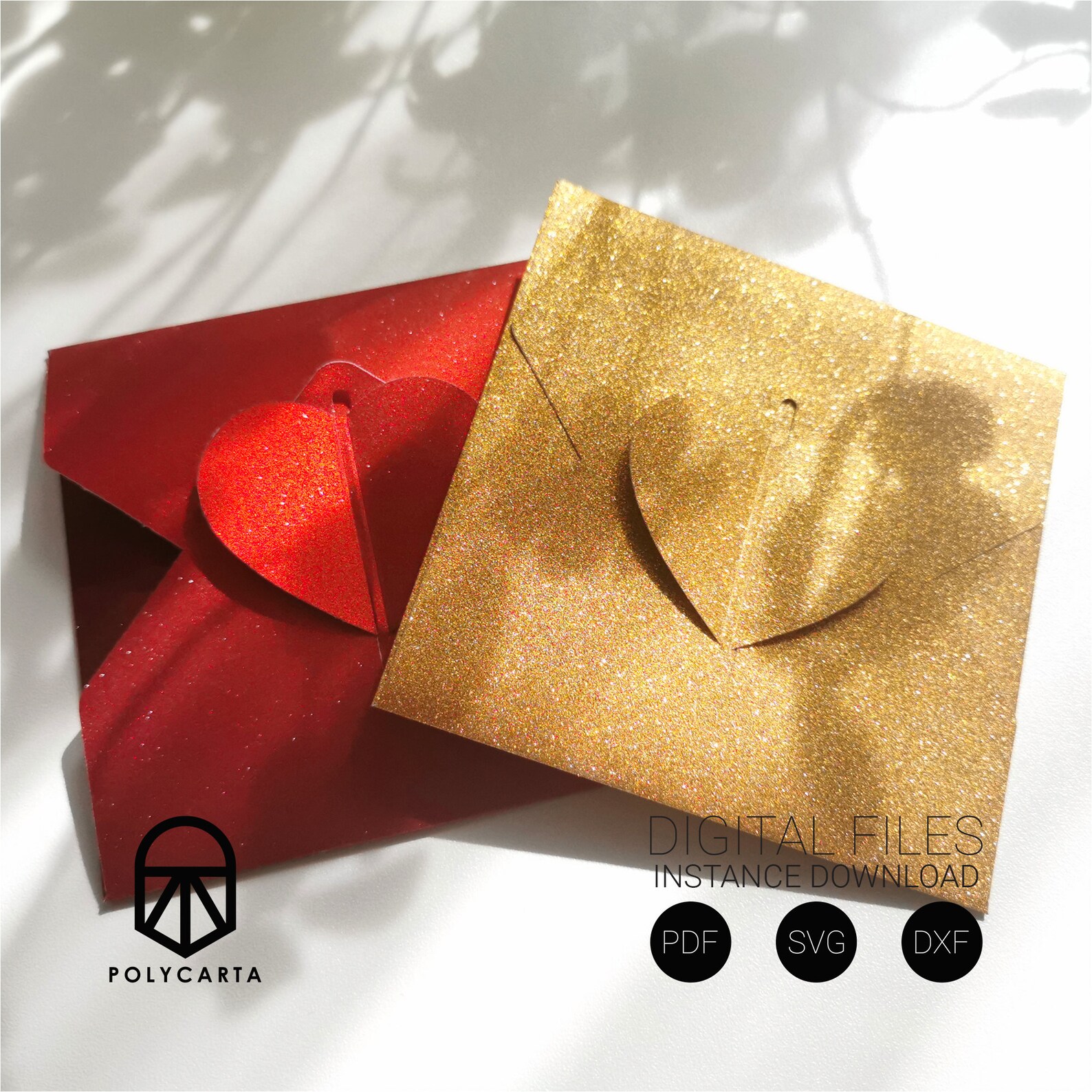 Heart Clasp Envelope, Square Format ( Instance Download | Printable PDF ...