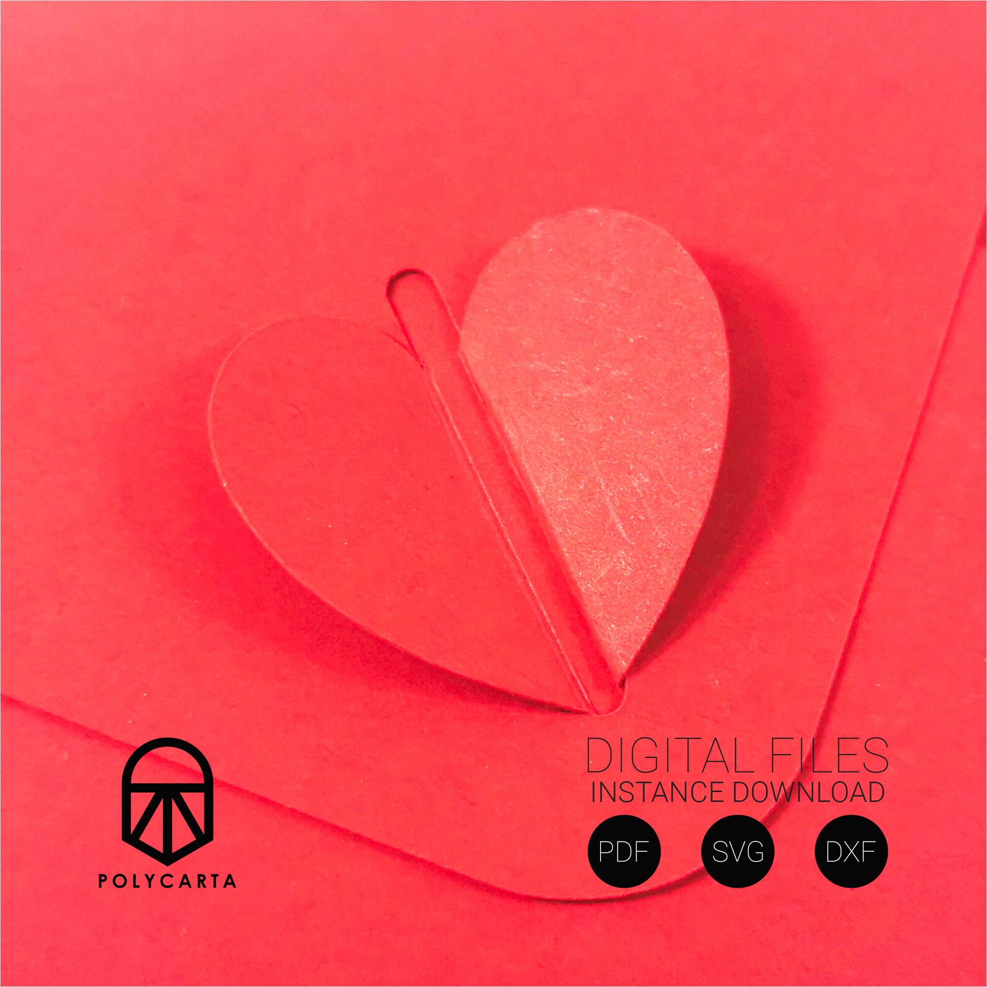 Heart Clasp Envelope ( Instance Download | Printable PDF Template and ...