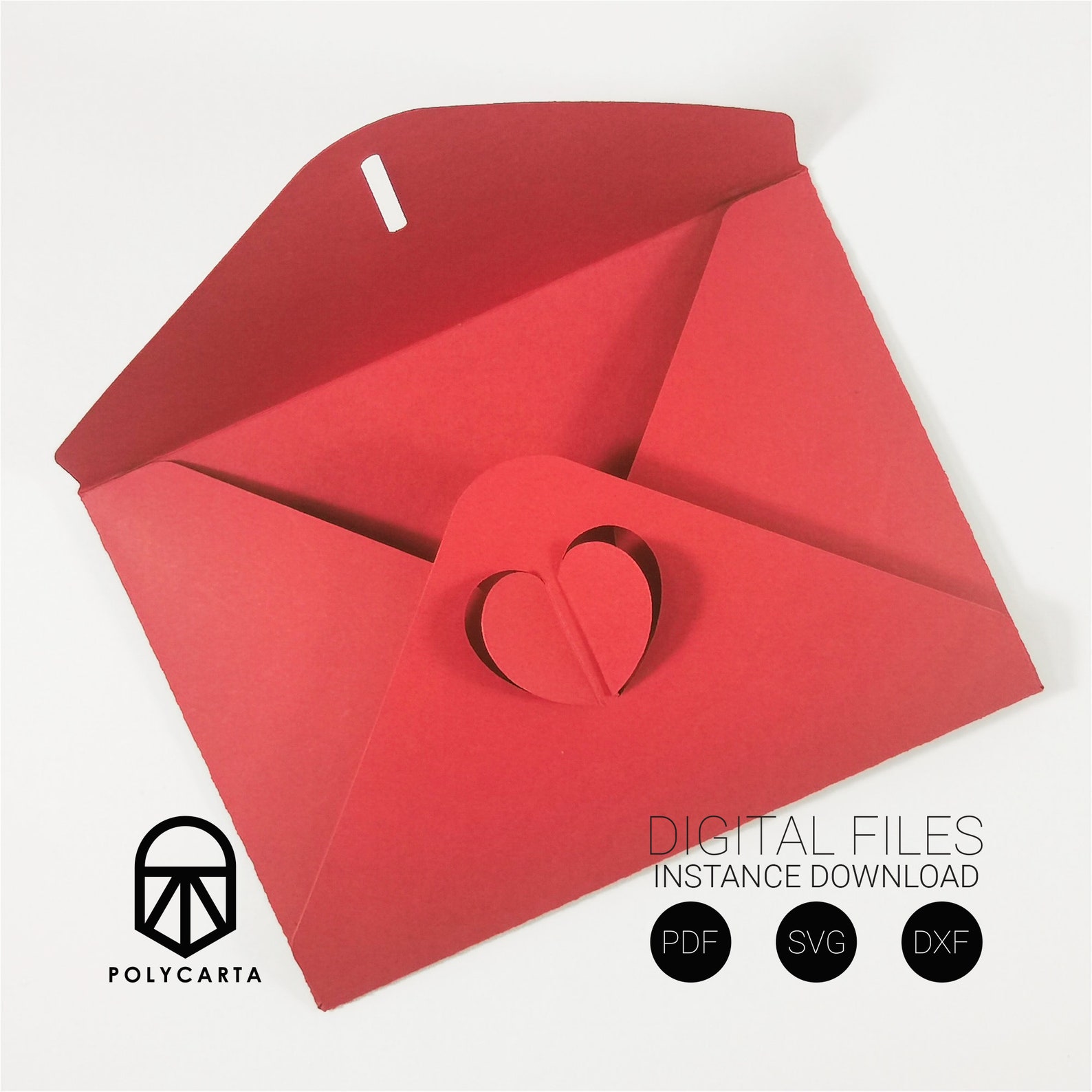 Heart Clasp Envelope Instance Download Printable PDF - Etsy
